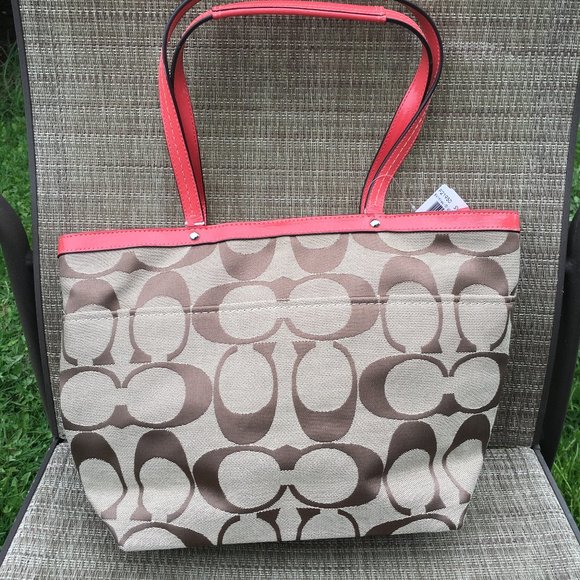 Coach | Bags | Coach Signature Stripe Tote Bag Shouder Bag F295 | Poshmark
